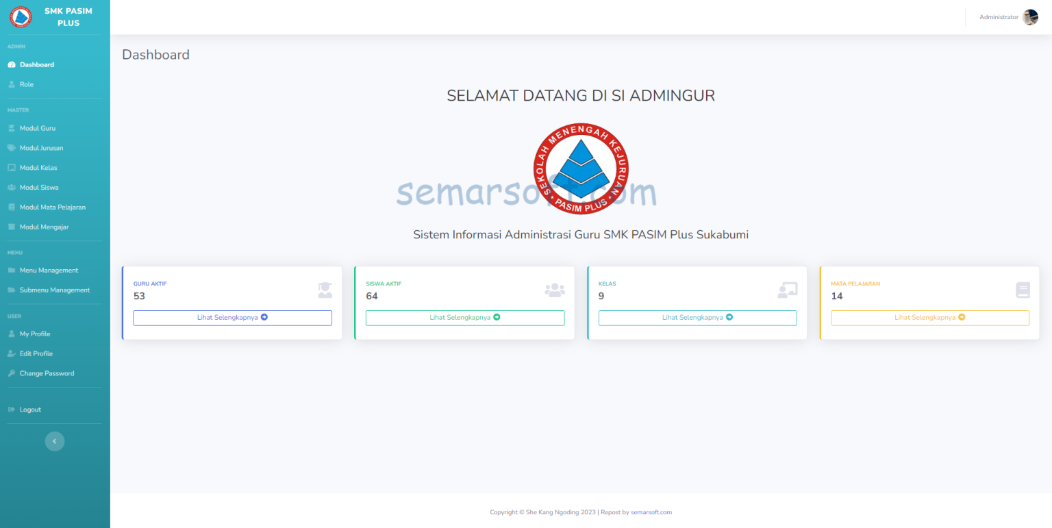 Download Aplikasi Administrasi Guru Web (Codeigniter)