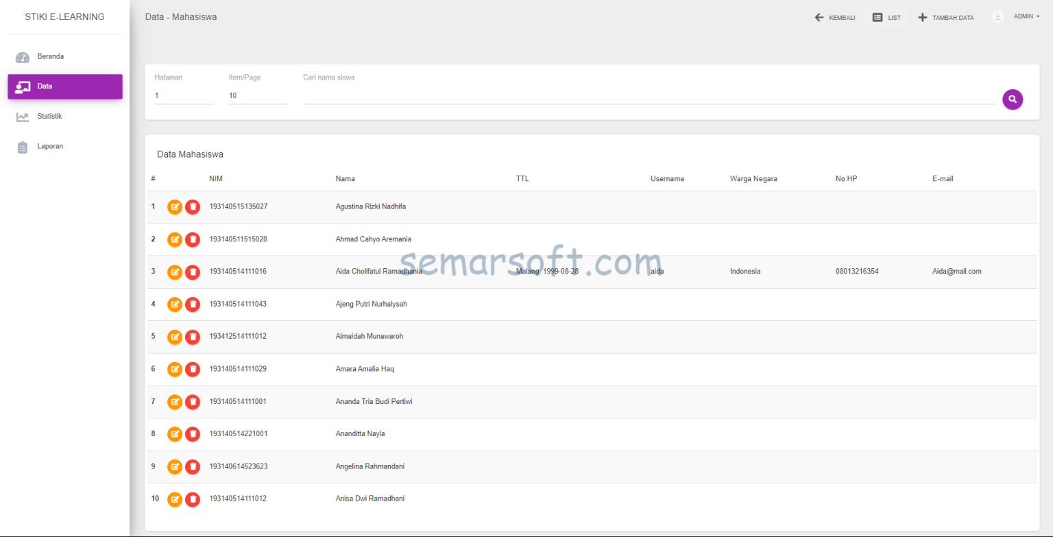 Download Sistem Informasi E-Learning Web (Codeigniter)