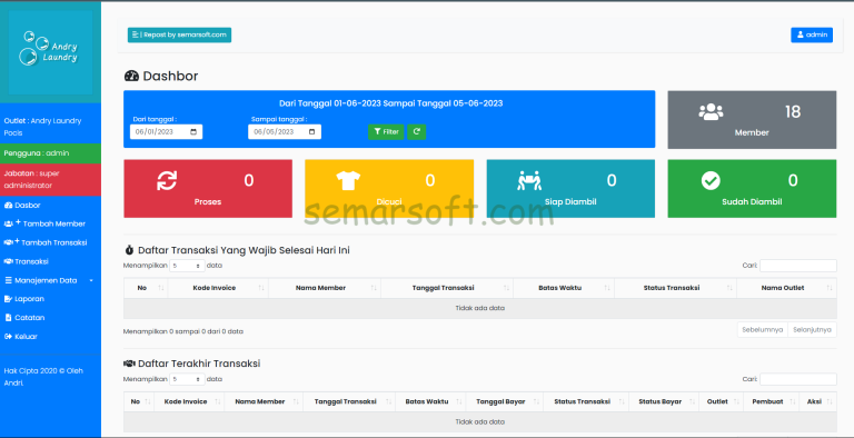 Download Aplikasi Laundry Web (Codeigniter)