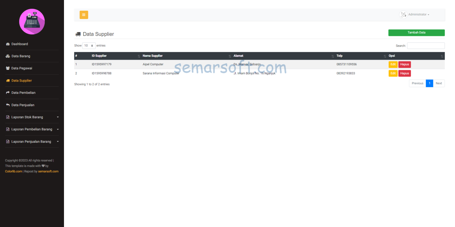 Download Aplikasi Stok Barang Web (Codeigniter)