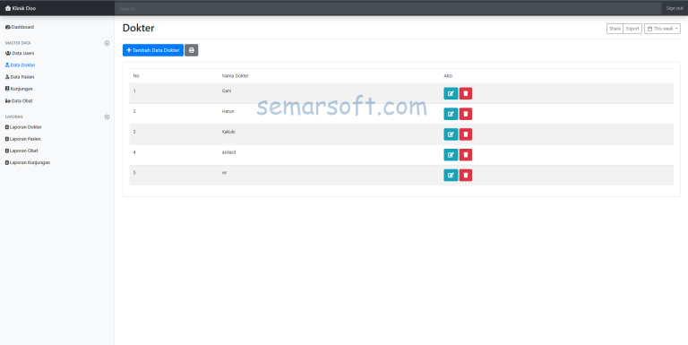 Download Sistem Informasi Klinik Web (Codeigniter)